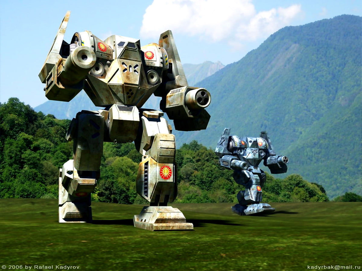 Vacker Robot, Mecha, Berg bakgrundsbild | Ladda Ner Skrivbordsbilder
