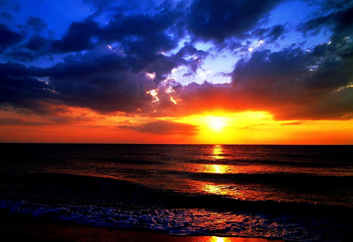 Vacker bakgrundsbild Horisont, Sol, Hav | Topp Gratis Bakgrunder