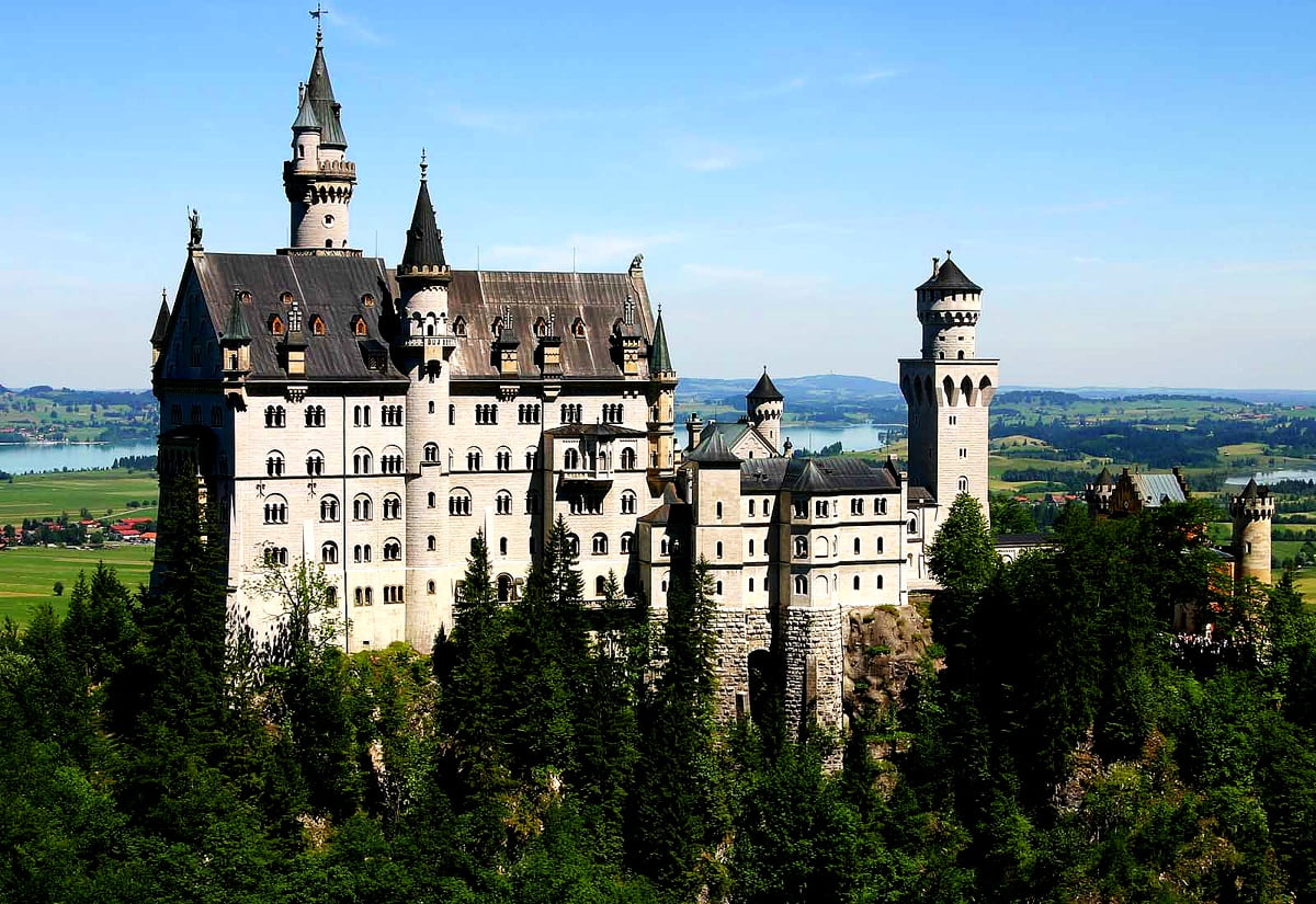 Bakgrund Neuschwanstein, Slott, Schwangau | Ladda Ner Skrivbordsbilder