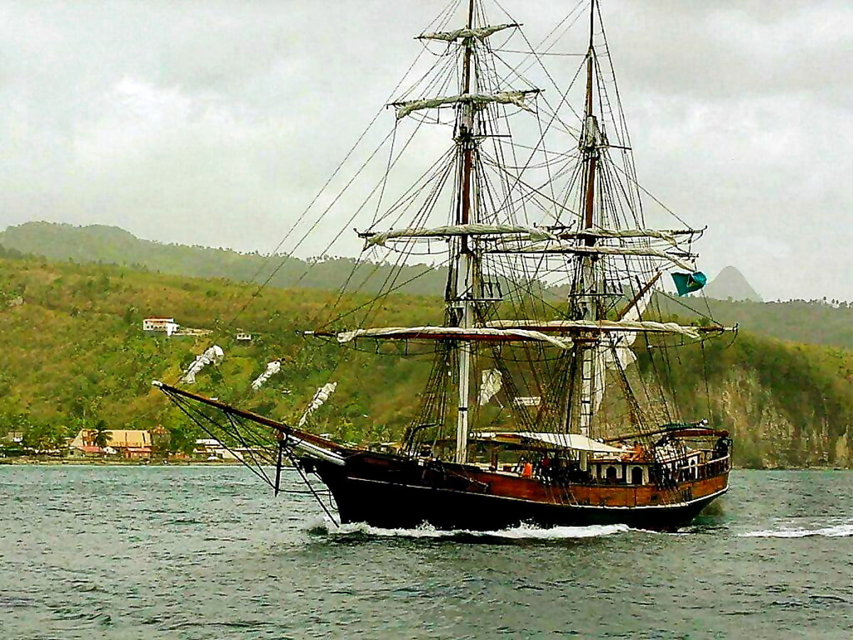 Bakgrund Fregatt, Långt Skepp, Segelfartyg widescreen | Gratis ...