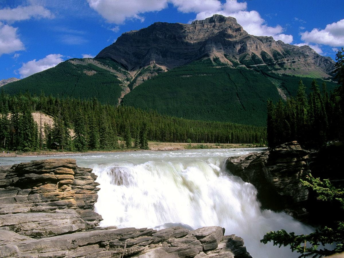 1600x900 Athabasca Falls, Vattenfall, Berg bakgrundsbild | Gratis ...